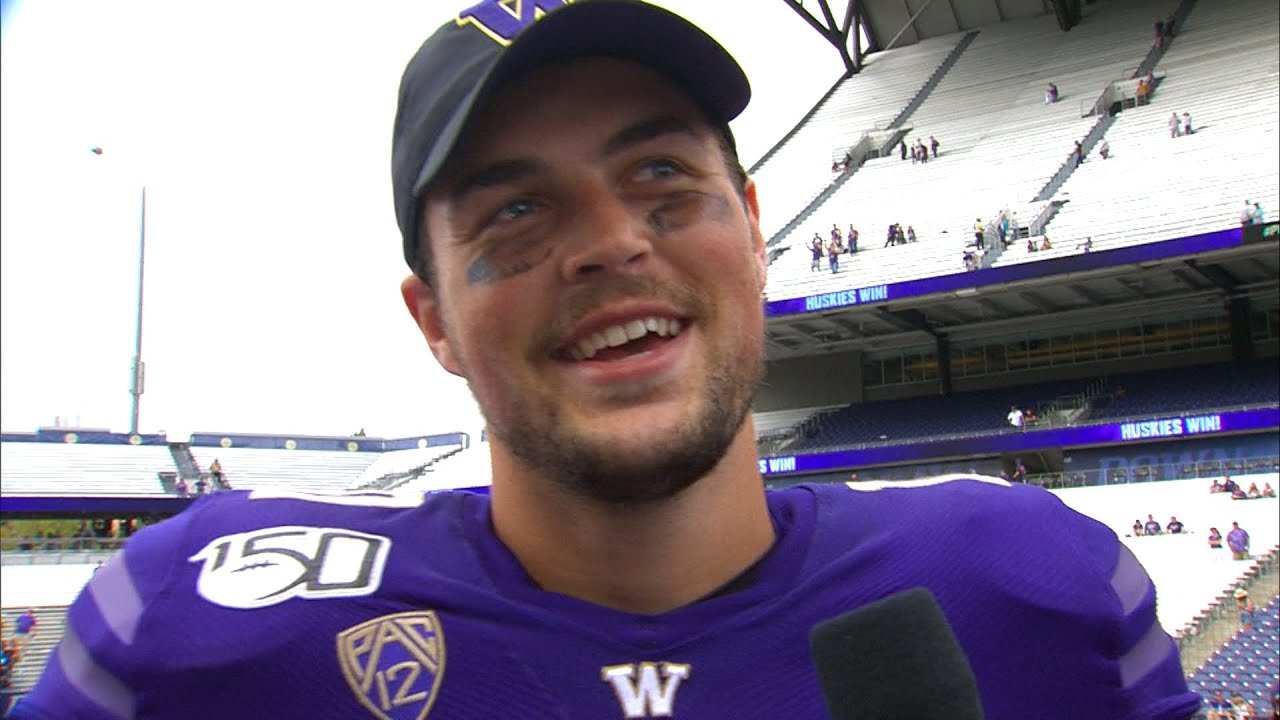 Jacob Eason discusses first career start, UW victory over EWU - YouTube