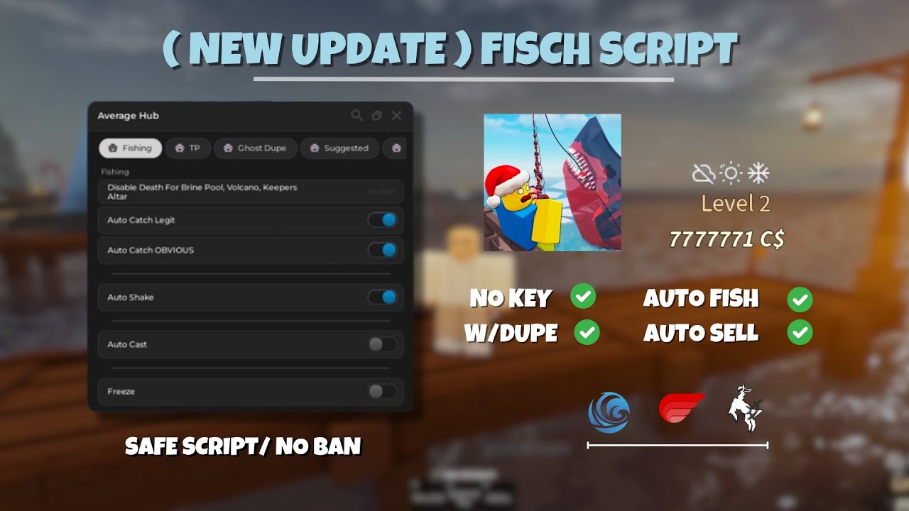 FISCH SCRIPT GUI | SAFE & AUTO FISH + AUTO SELL + DUPE | NO BAN - YouTube