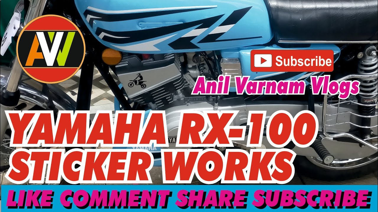 Yamaha RX-100 Sticker Works | RX-100 Modification & Graphics | Anil ...