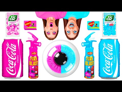 Pembe Gıda vs Mavi Gıda Meydan Okumak | Komik Durumlar ve Başarısız Fun Challenge