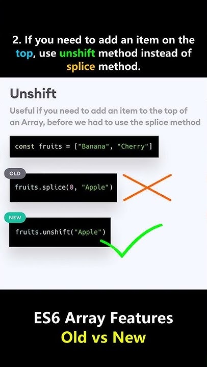 JavaScript Array Features(es6) old vs new - YouTube