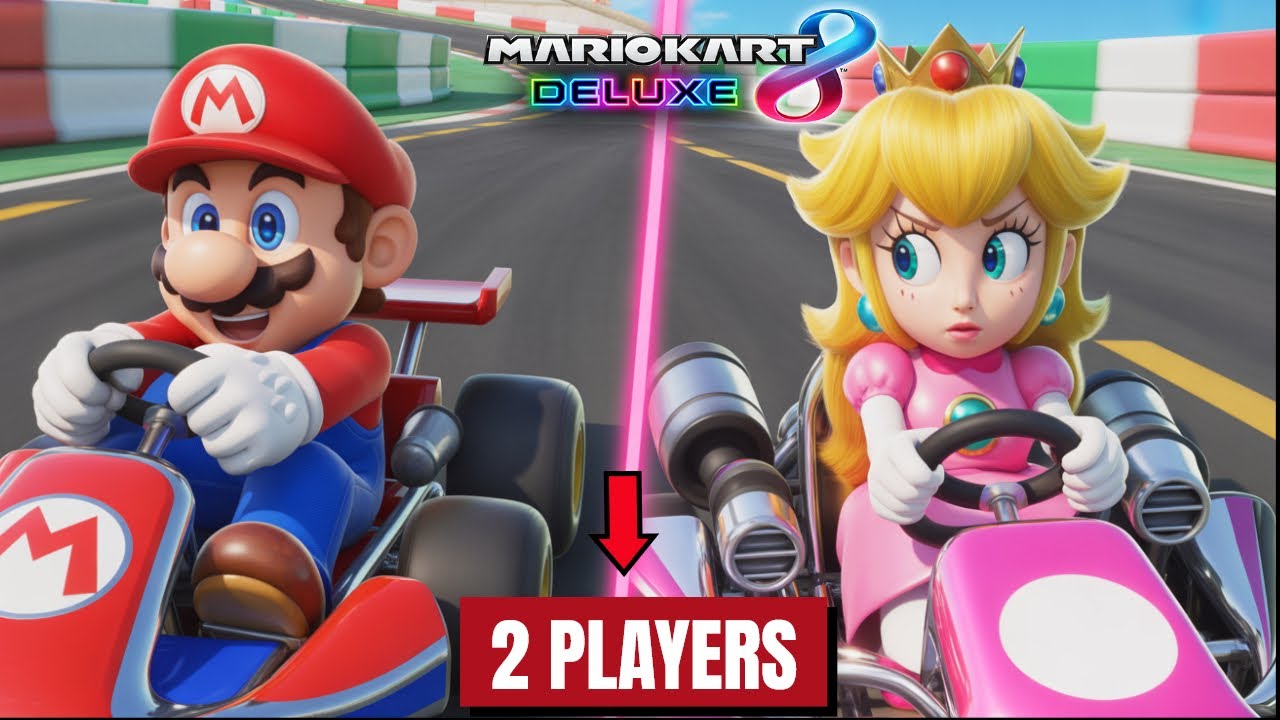Intense 2 Player Split-Screen Mario Kart 8 Deluxe Battle! - YouTube
