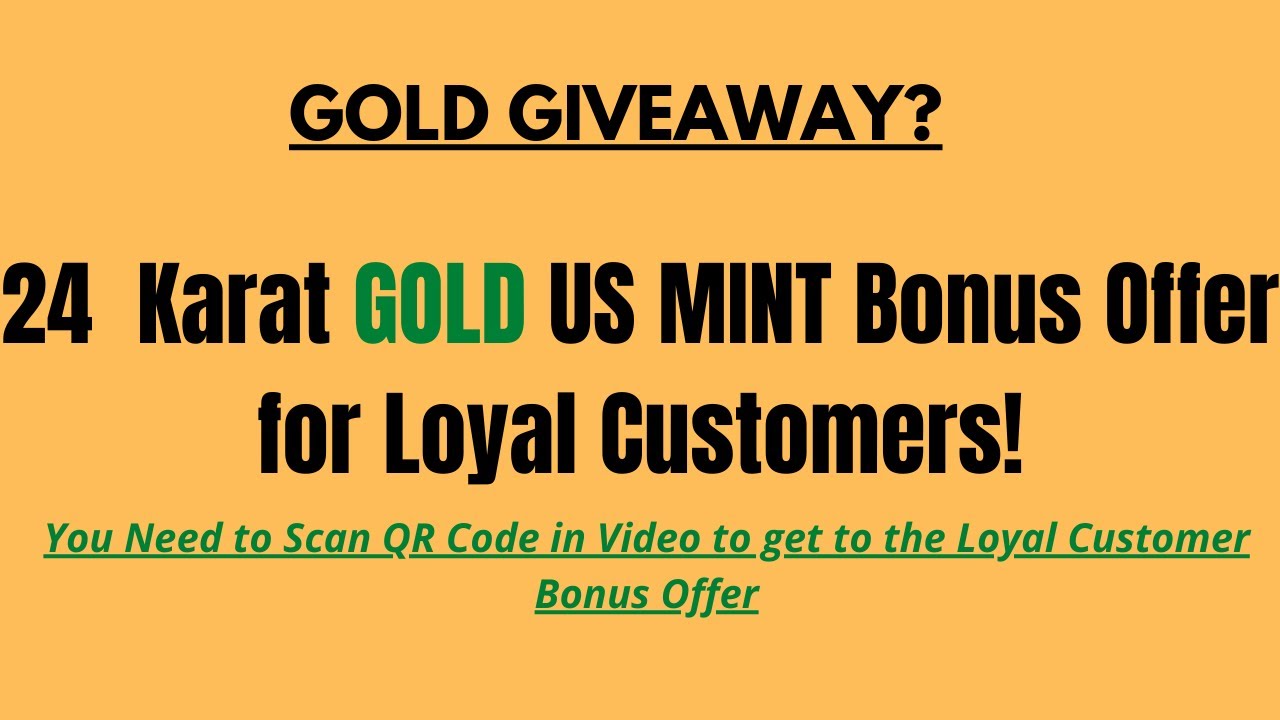 24 Karat GOLD Bonus Offer for Loyal Customers From the US Mint! Like ...