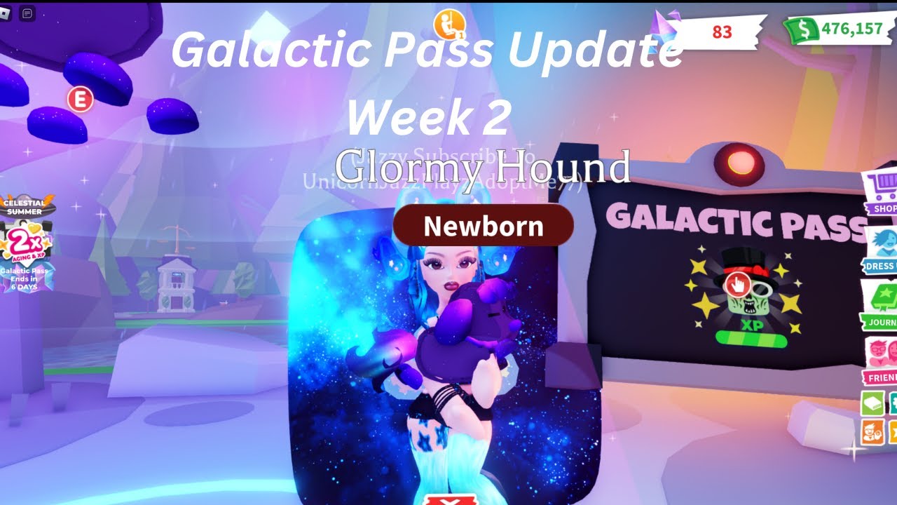 Galactic pass week 2 in Adopt Me get the Glormy Hound - YouTube