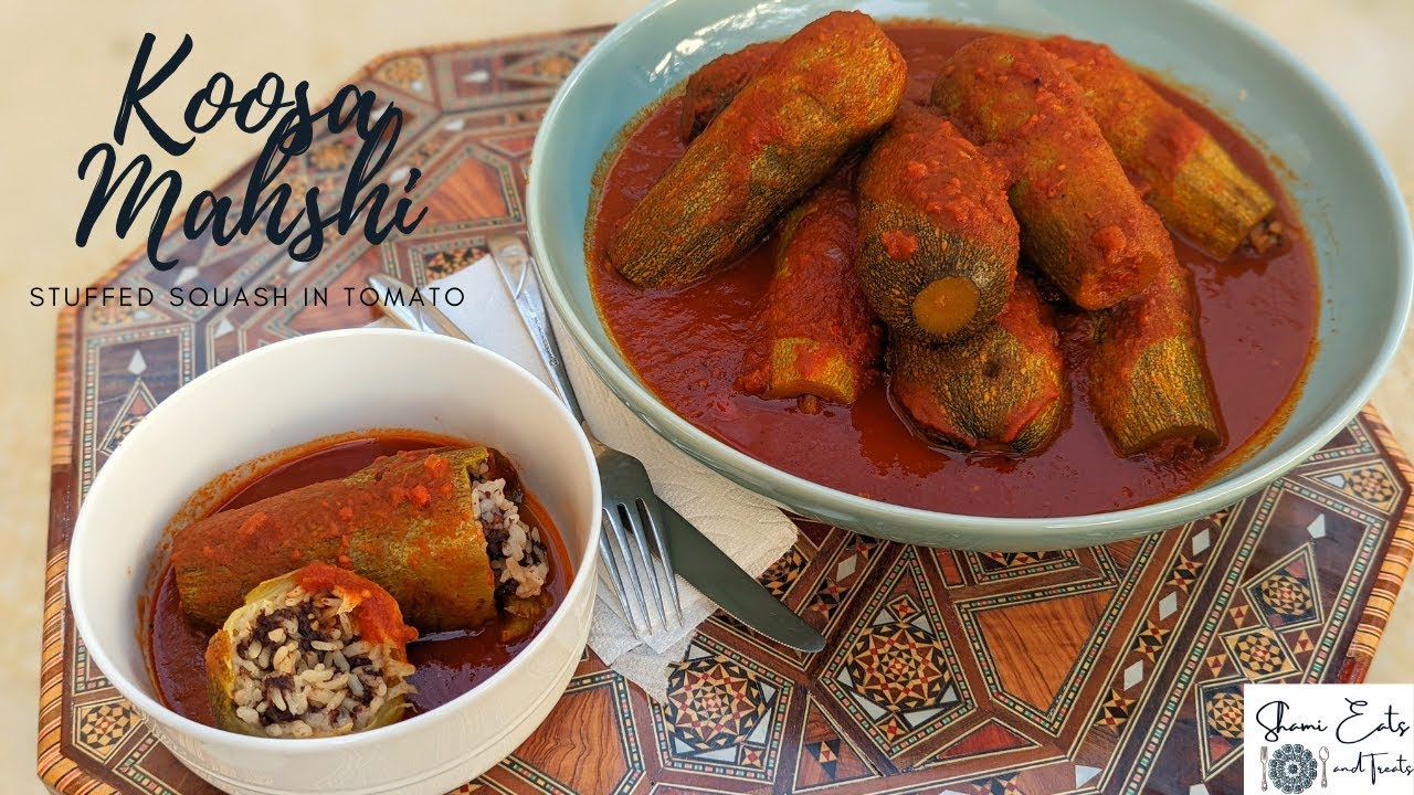 Stuffed Squash Recipe|Kousa Mahshi| Meat and Rice Stuffed Zucchini ...