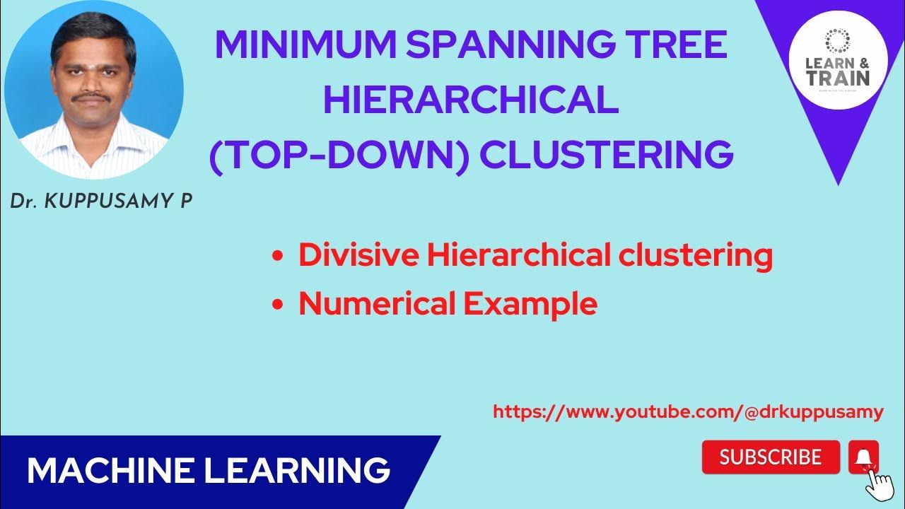 89 Minimum Spanning Tree Hierarchical (Divisive) Clustering Example - YouTube