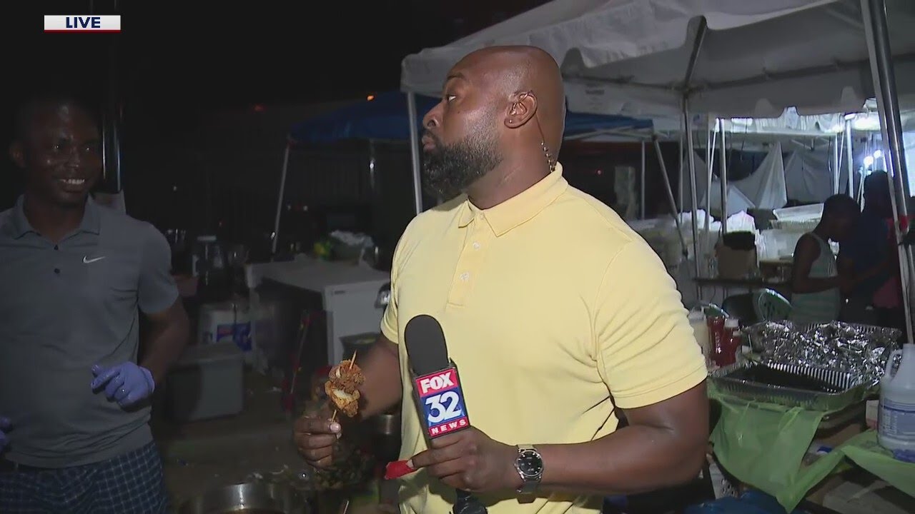 FOX 32's Nate Rodgers tries Labor Day food - a must see! - YouTube