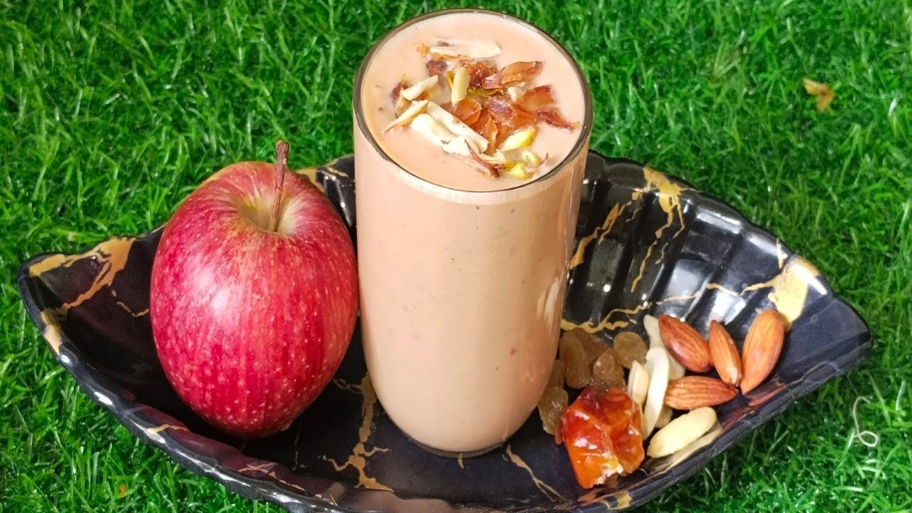 Apple Dry Fruit milk shake || How to make Apple juice at home | healthy ...