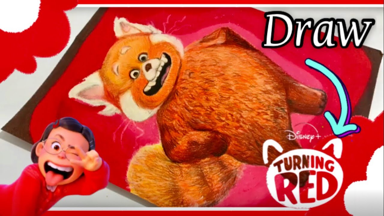 Turning red (Panda rojo) ️🐼 - dibujo a colores de madera | dibujando ...