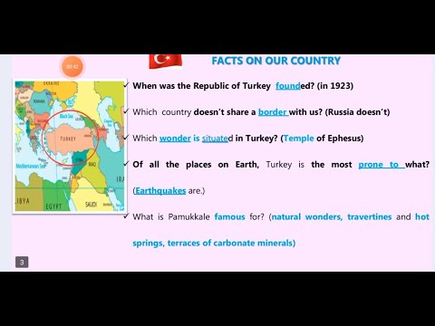 İngilizce -11.sınıf - 7.Ünite - Describing A country Turkey (Ülke tanıtımı Türkiye)