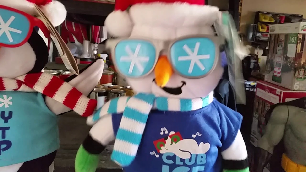 Gemmy happy shuffle snowman and penguin - YouTube