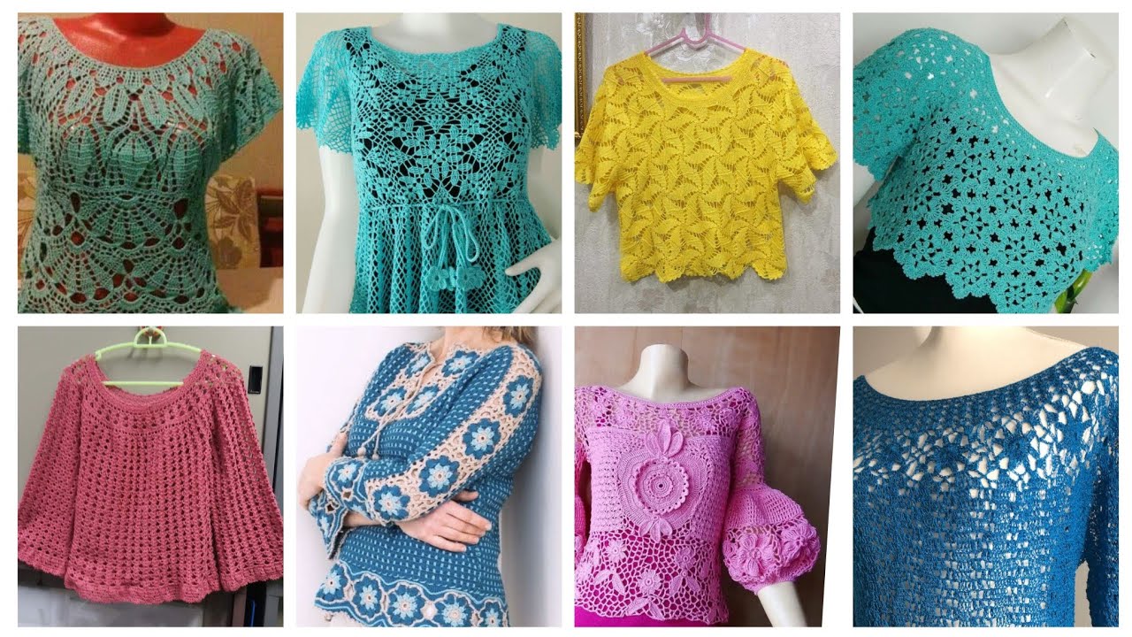 100+ Attractive & stylish crochet Top blouse Designs/crochet blouse ...