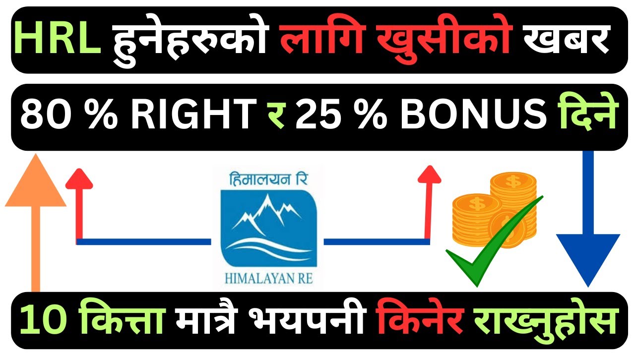 HRLले 80 % RIGHT र 25 % BONUS दिने | 10 कित्ता मात्रै भयपनी किनेर ...