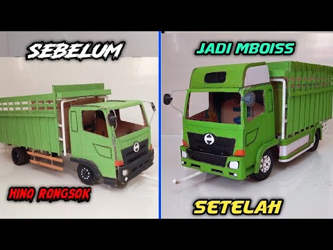 CARA MODIF TRUK RONGSOK JADI HINO 500 FULL MBOISS ALA" SUMATRA - YouTube