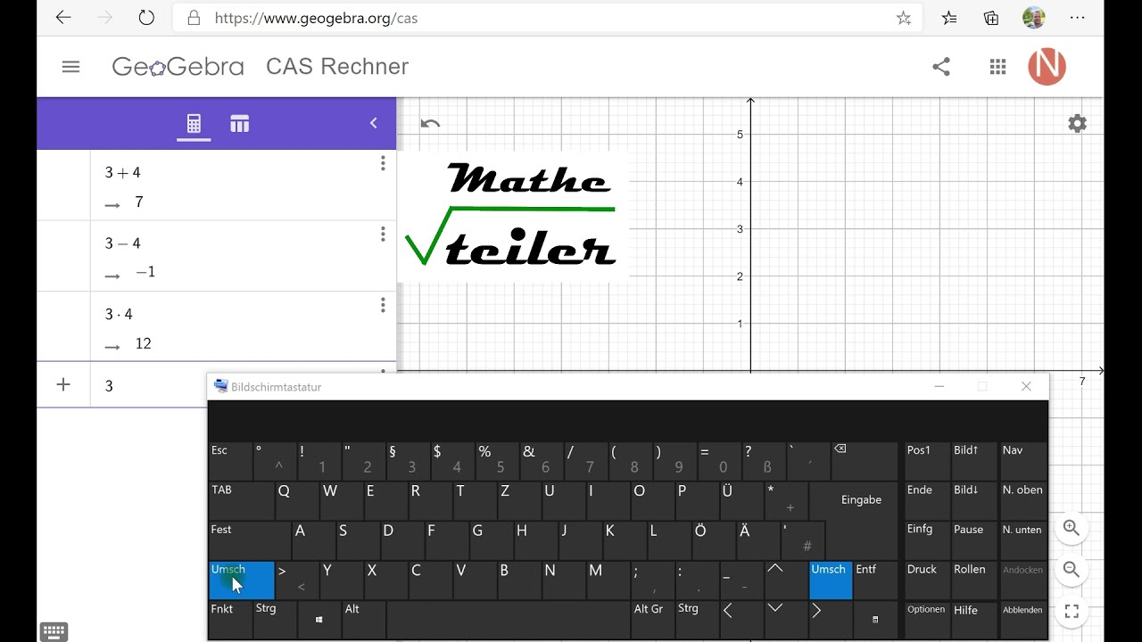 01 Geogebra CAS Rechner Einführung - YouTube