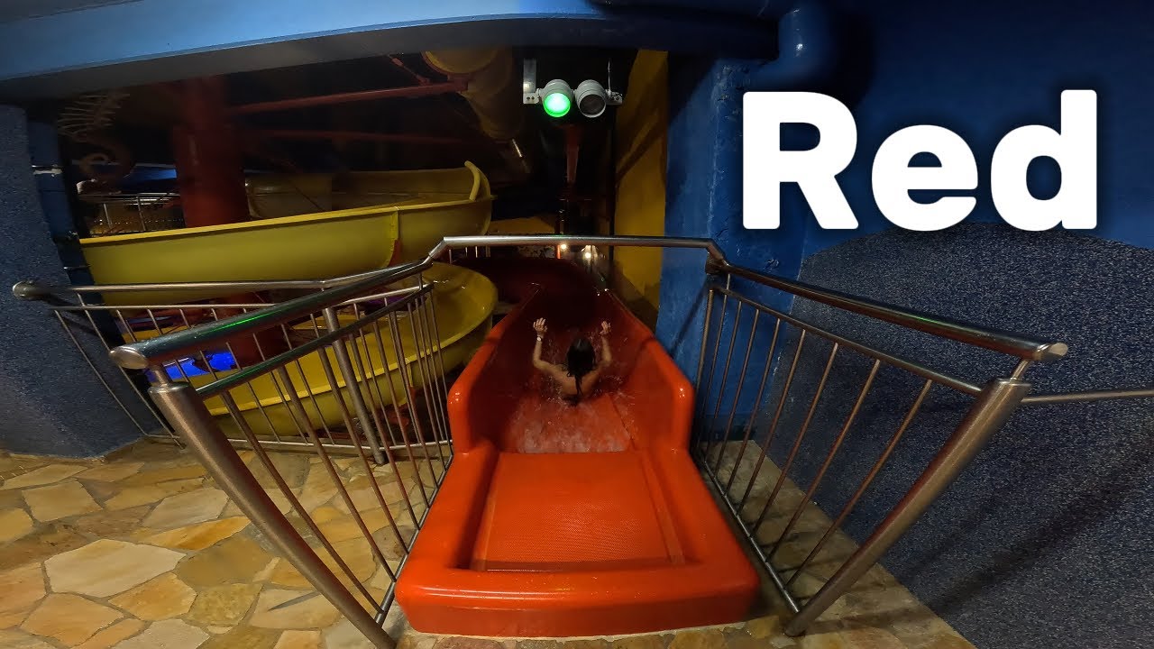 Red Water Slide in Water Park Aquapark Babylon Liberec Czech Republic ...