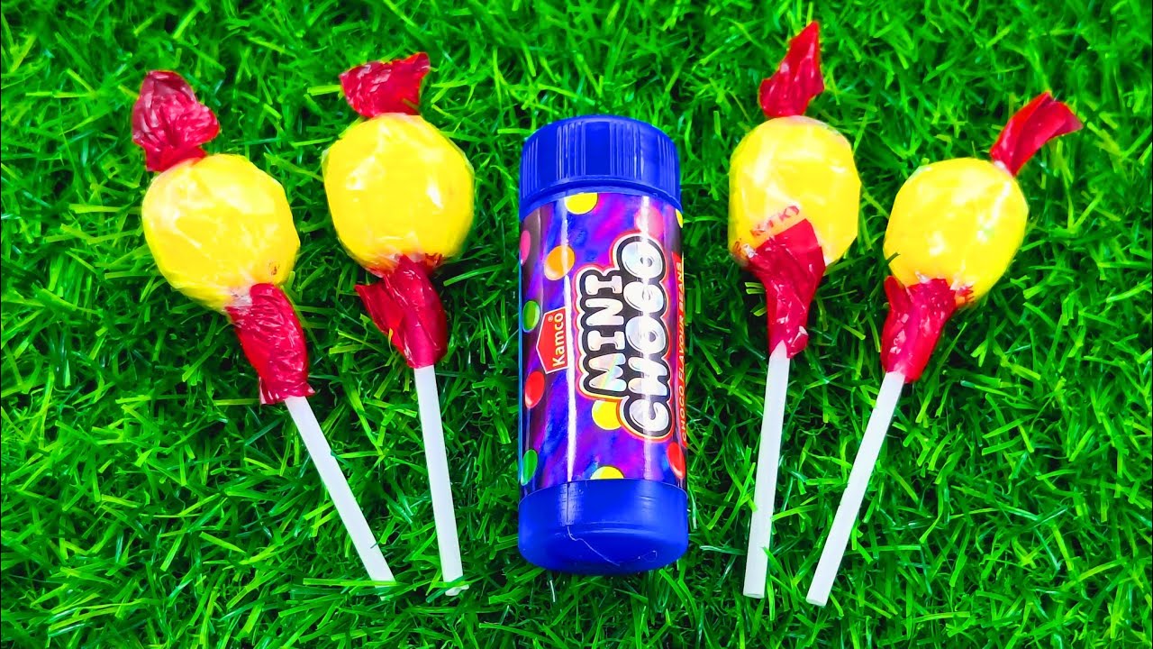 4 Piece Yummy Yellow & Red Candy Lollipop Unpacking Satisfying ASMR ...