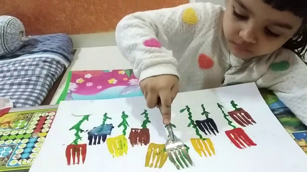 FORK PAINTING|LETTER F ACTIVITY|HOME SCHOOLING|KIDS|FUN| LEARNING ...