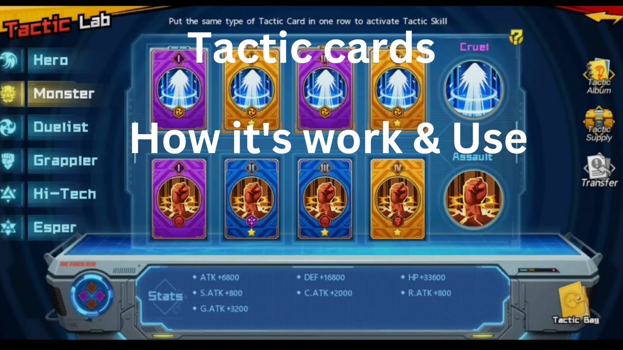 Tactic cards how it's work & use opmthestrongest - YouTube