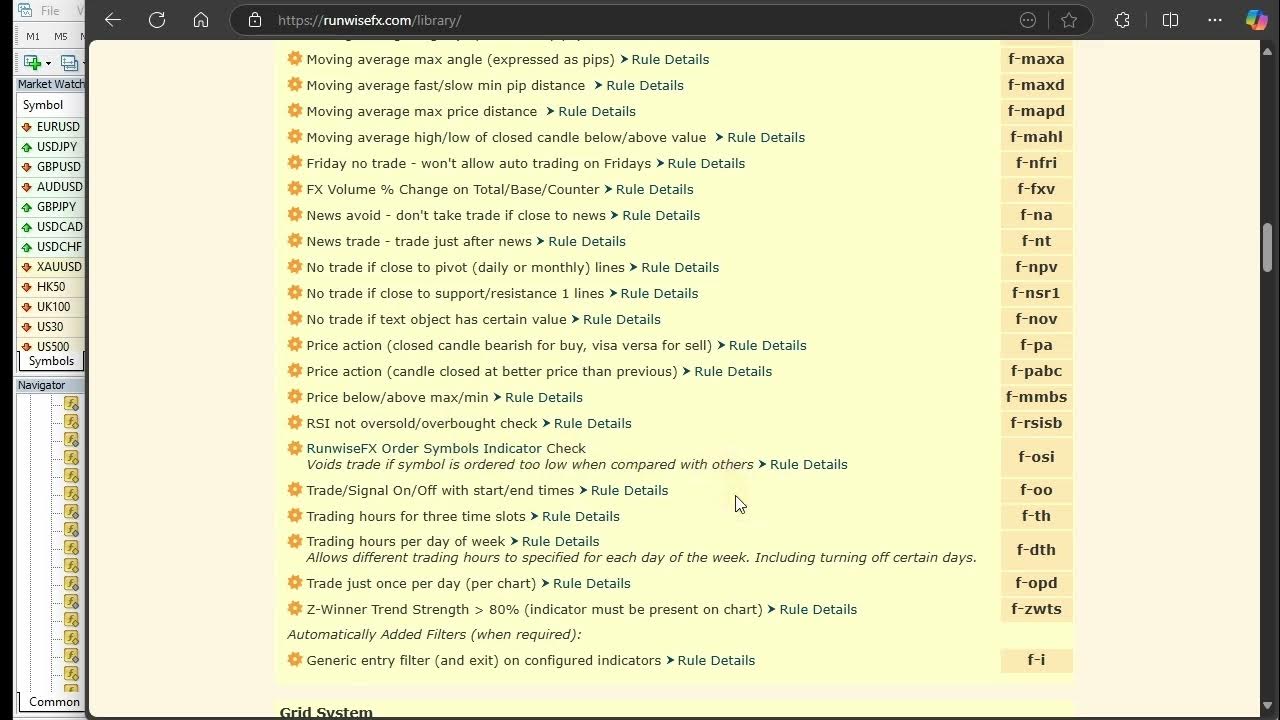 RunwiseFX Trade Rules Library - Detailed Guide - YouTube