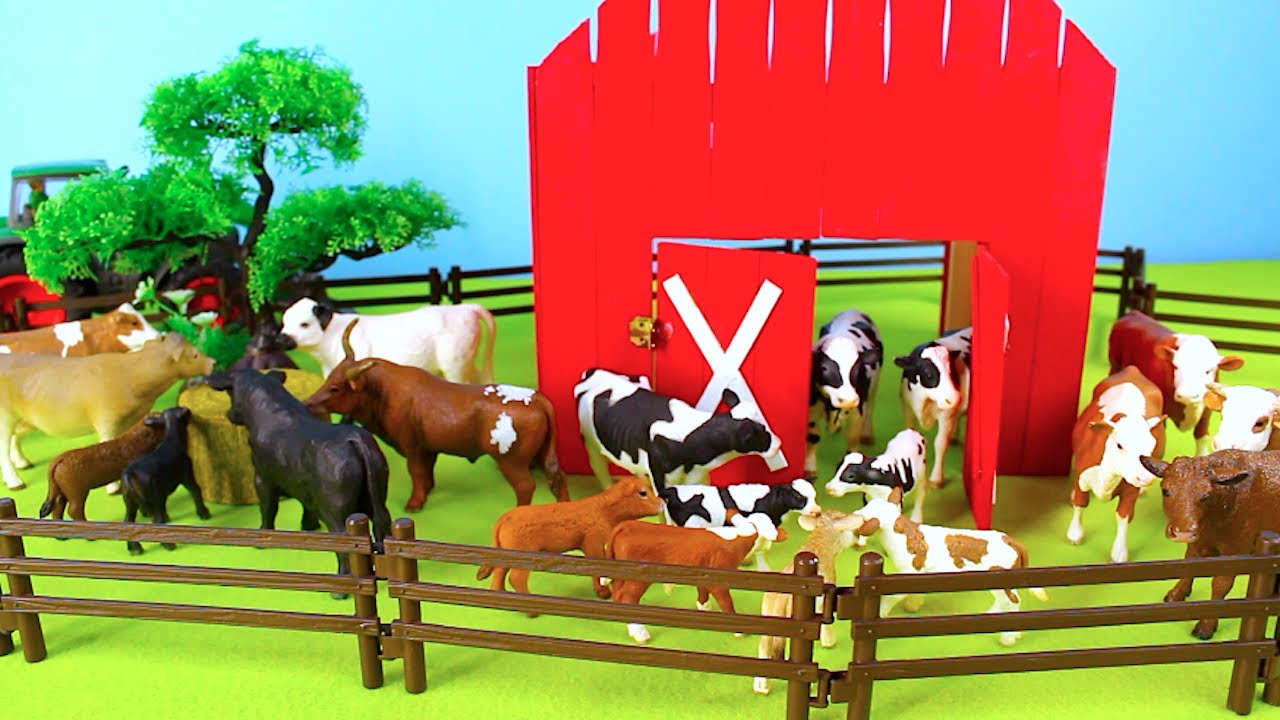 Cow Farm Animal Toys Figurines Collection - YouTube