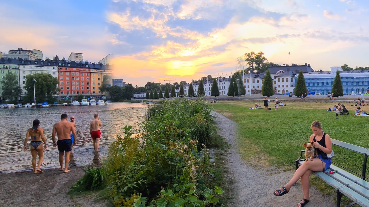Sweden, Stockholm 4K - Beautiful Sunset walk from St. Eriksplan to ...