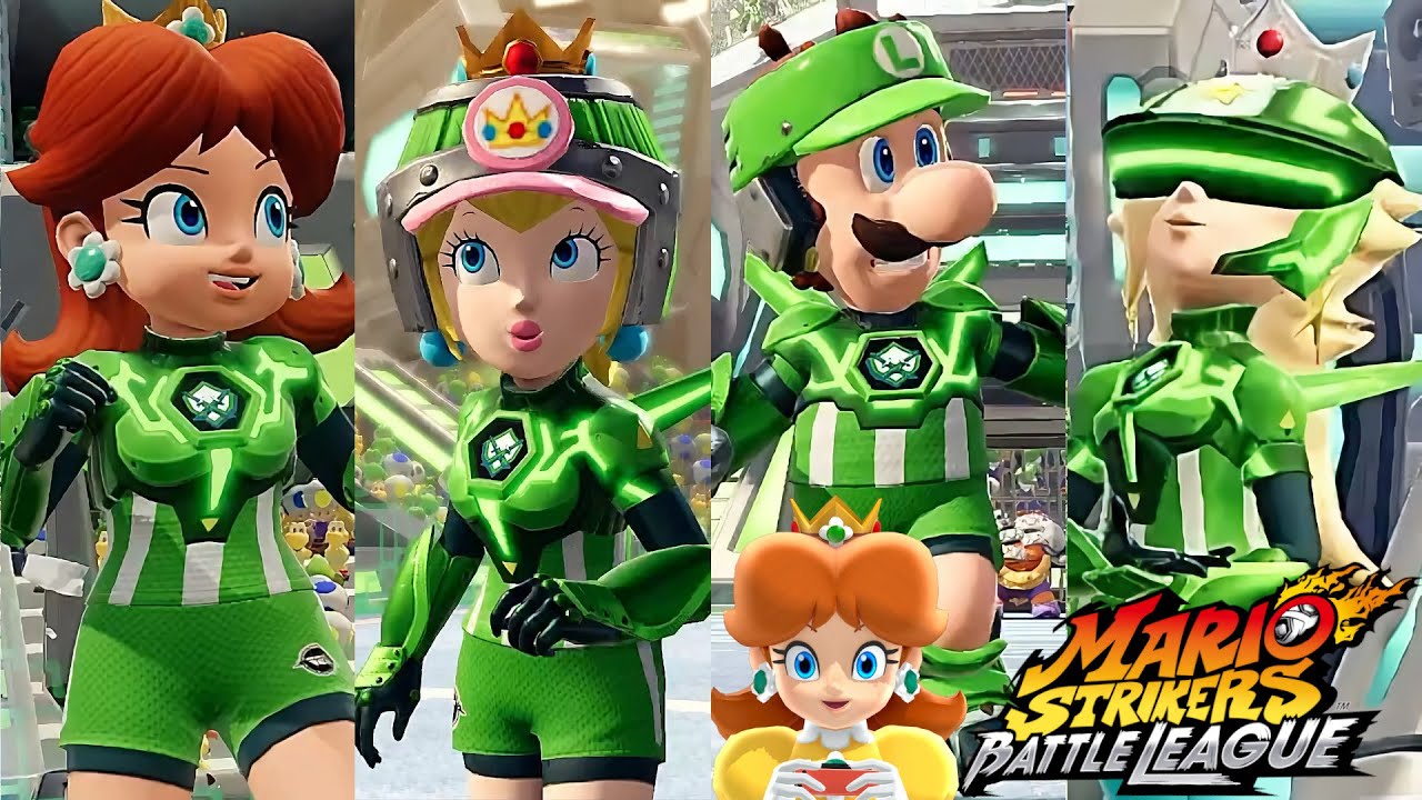 Mario Strikers Battle League Daisy Luigi Peach and Rosalina Gameplay ...