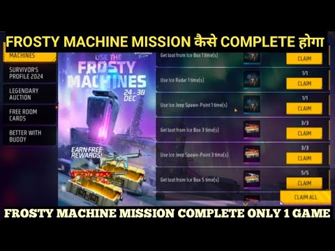 HOW TO USE FROSTY MACHINES IN FREE FIRE😍 // GET LOOT BOX FROM ICE BOX 1 ...