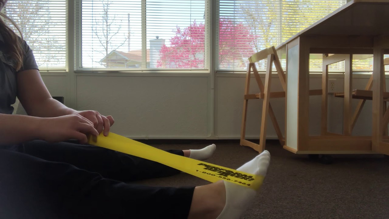 Ankle Plantarflexion with Toe Curl with Band - YouTube
