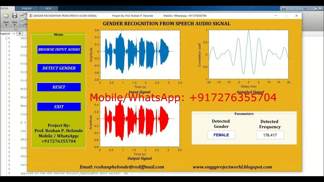 Gender Recognition From Speech Audio Signal Matlab Project With Source