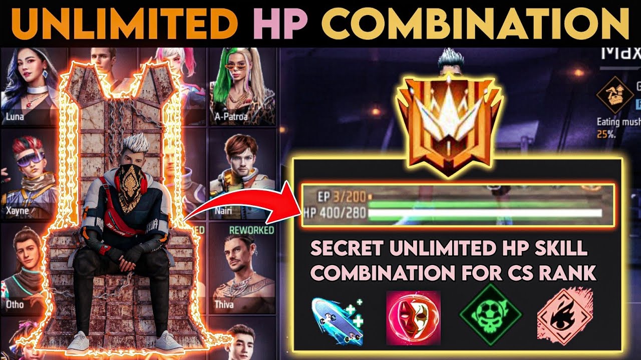 Unlimited Hp Character Combination || Free Fire Hp Character ...