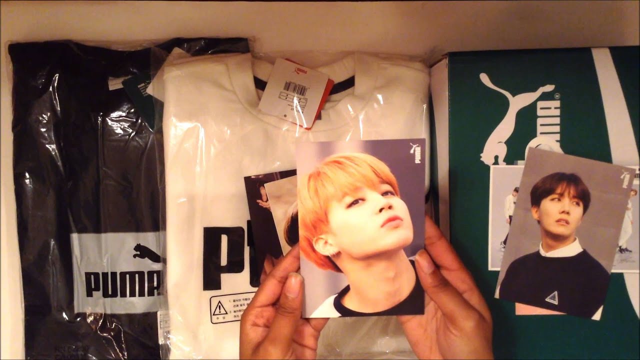 방탄소년단 BTS x PUMA Blaze Marble, BTS Promo Photocards & Apparel Unboxing ...