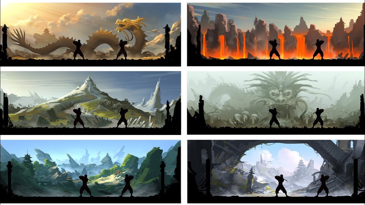 Shadow Fight 2 - All Unused LOCATIONS & SOUNDTRACK - YouTube