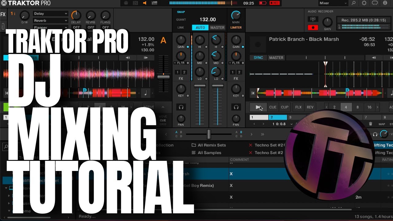 DJ Mixing Tutorial using Traktor Pro #1 Techno - YouTube