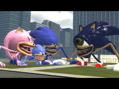 The Sonic Tapes Family x Amy vs EYX SONIC TAPES MONSTER! | Garry's Mod