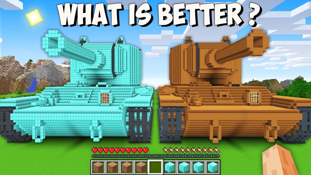 Which GIANT TANK is BETTER in Minecraft? I found DIAMOND vs DIRT TANK ...