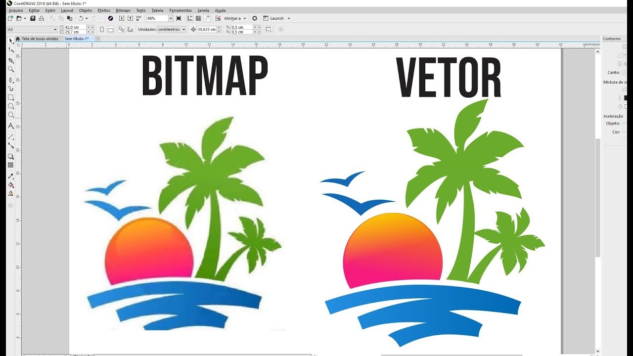 Vectorizing logo with pen tool CorelDraw 2019 / Vetorizando logomarca ferramenta caneta CorelDr ...