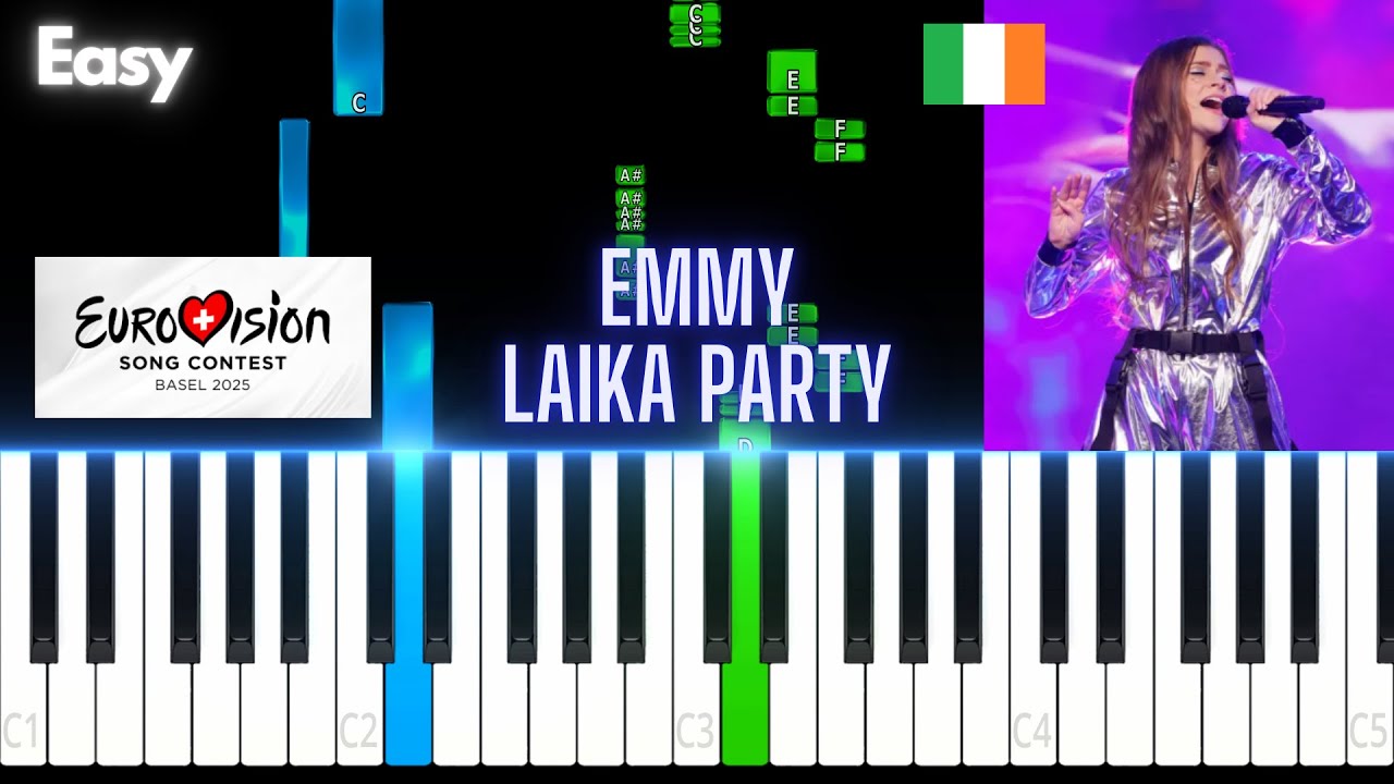 Emmy - Laika Party | Ireland 🇮🇪 eurovision 2025 | Easy Piano Tutorial ...