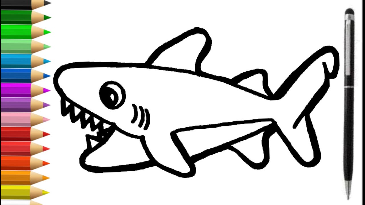 Learning to draw a blue whale for children - YouTube