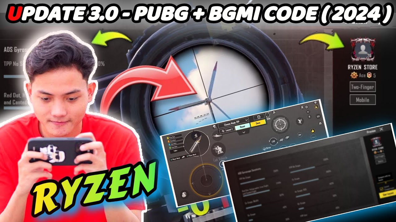 UPDATE 3.0 | RYZEN SENSITIVITY | RYZEN SENSITIVITY CODE | RYZEN CONTROL CODE | PUBG/BGMI - YouTube