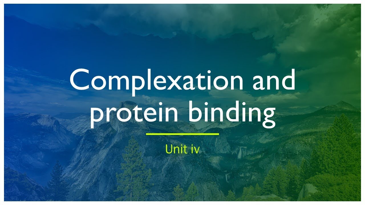 PHYSICAL PHARMACY 1 ---- UNIT 4----- COMPLEXATION & PROTEIN BINDING ...
