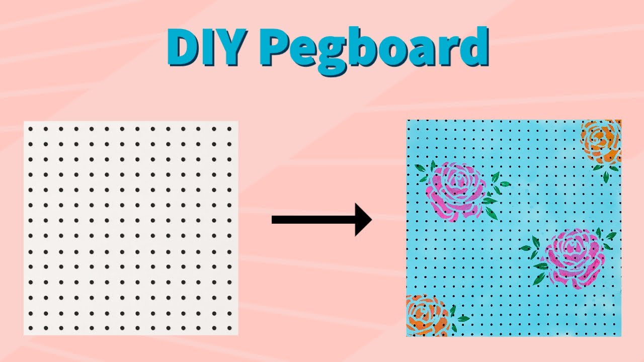 DIY pegboard wall organizer | Custom Design Painted Pegboard - YouTube