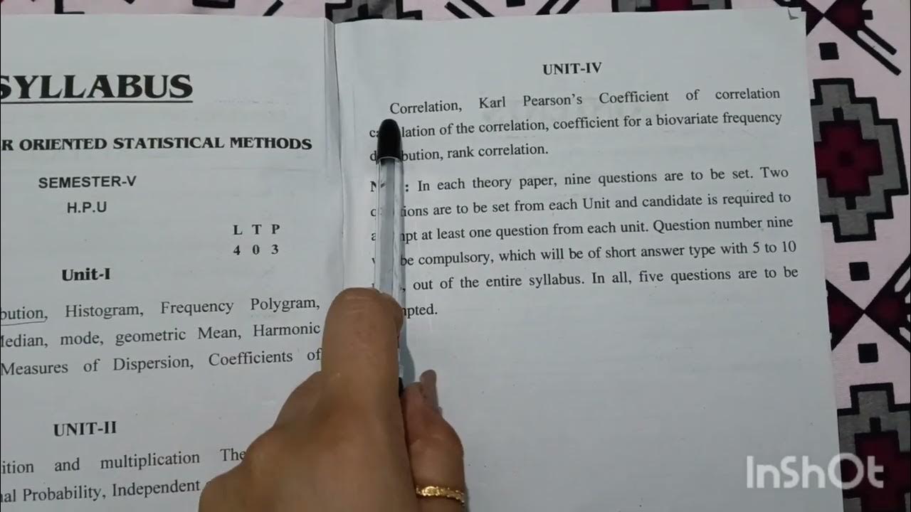 BCA 5 th sem Computer Oriented Statistical methods Syllabus HPU #part1 #bca #5thsem - YouTube