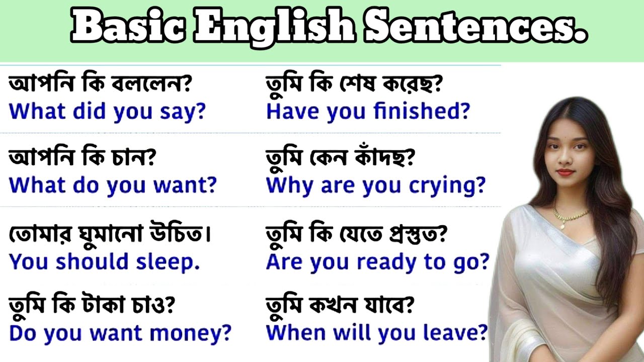 English language learning video Best spoken English sentences for daily ...