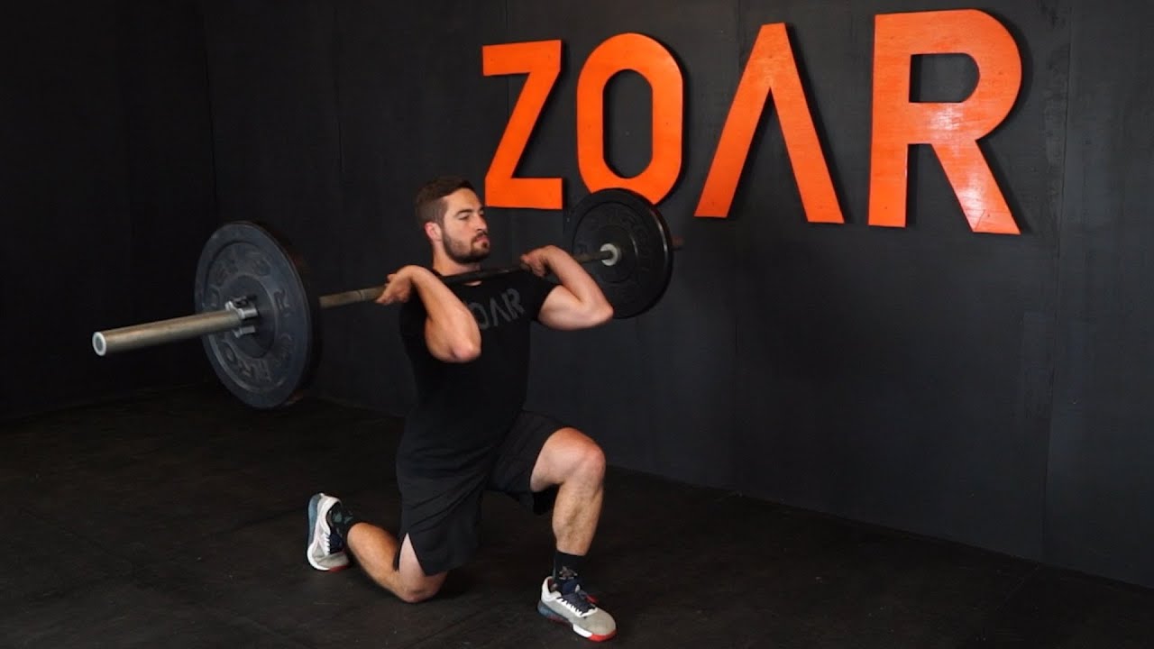 Barbell Front Rack Walking Lunge - YouTube