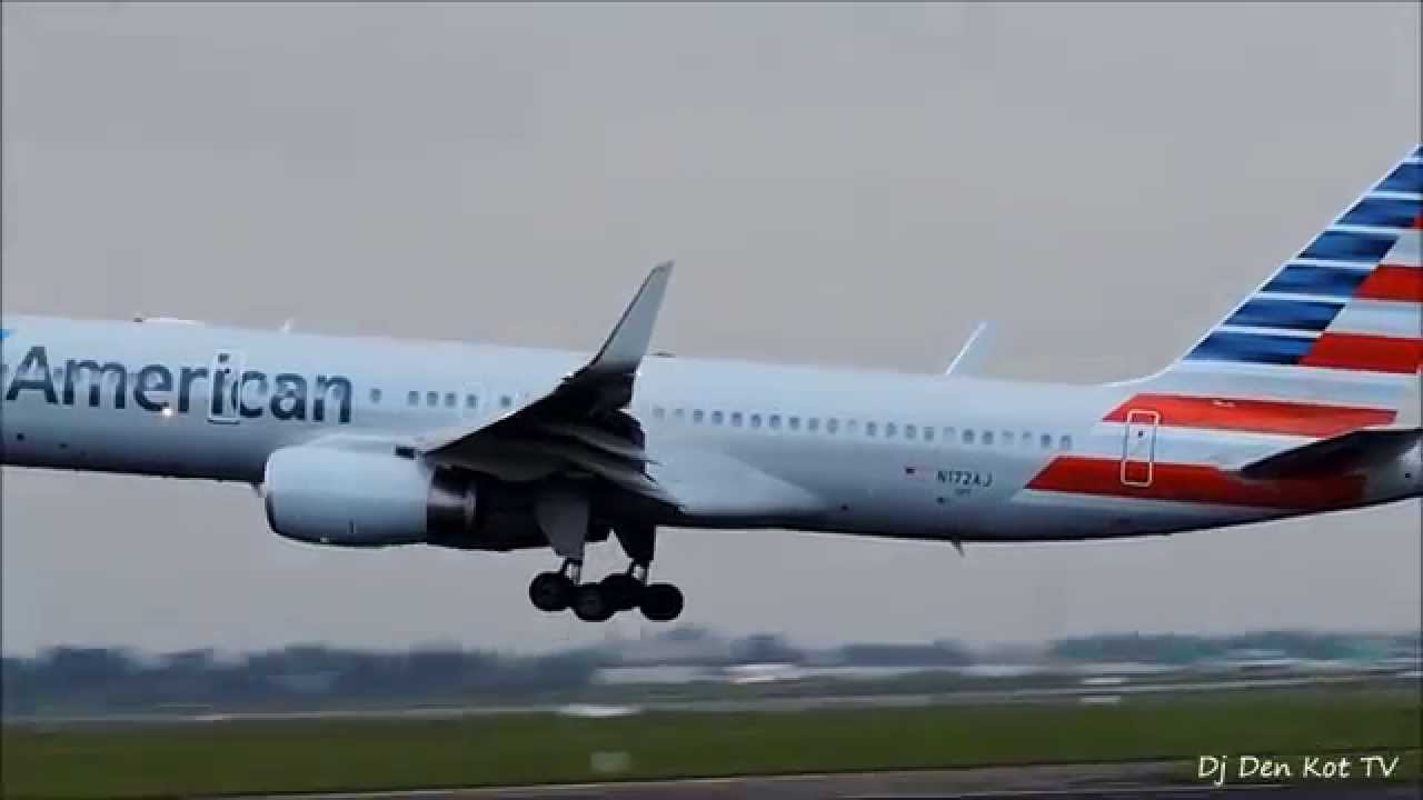 American Boeing 757 landing Dublin Airport - YouTube
