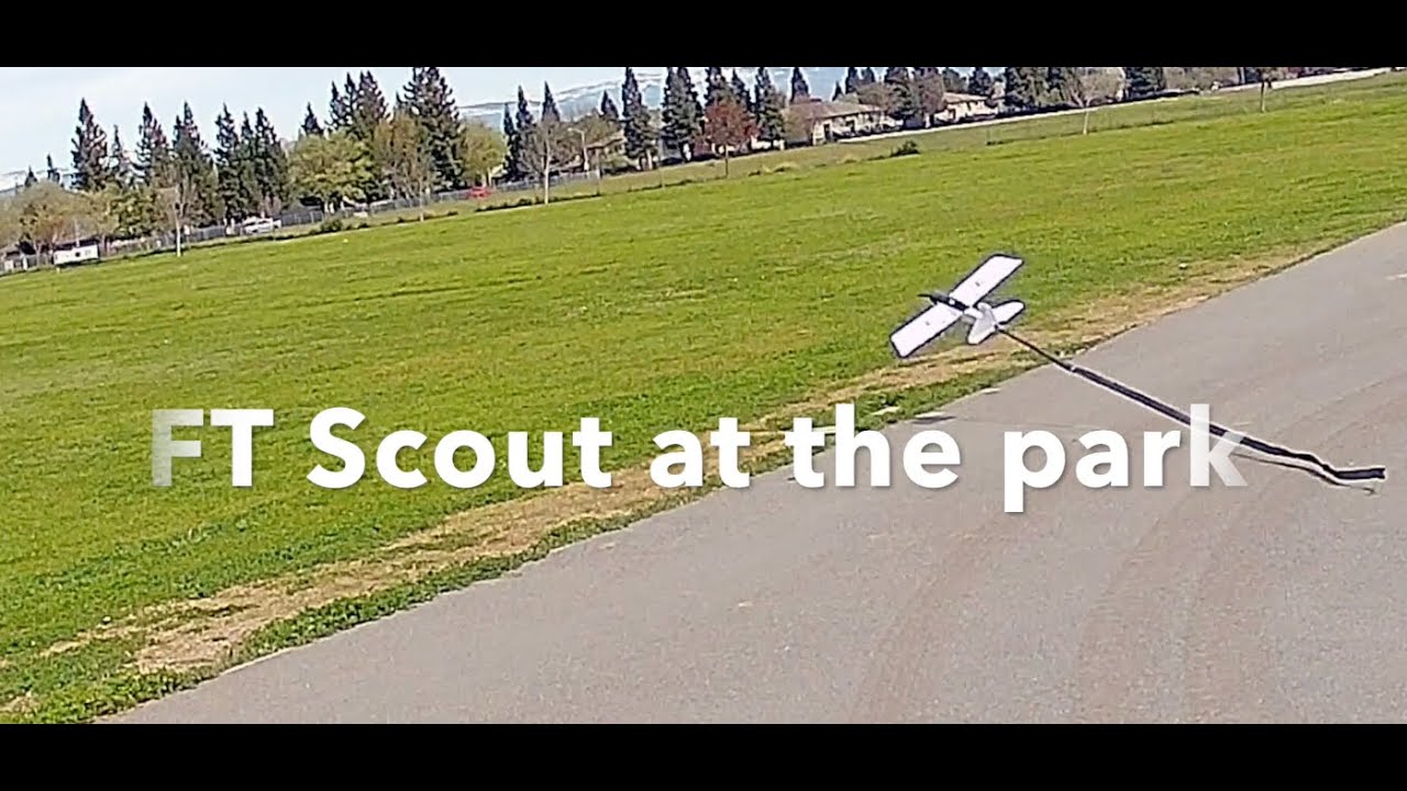 Flite Test Scout in the park with mild aerobatics and a streamer! - YouTube