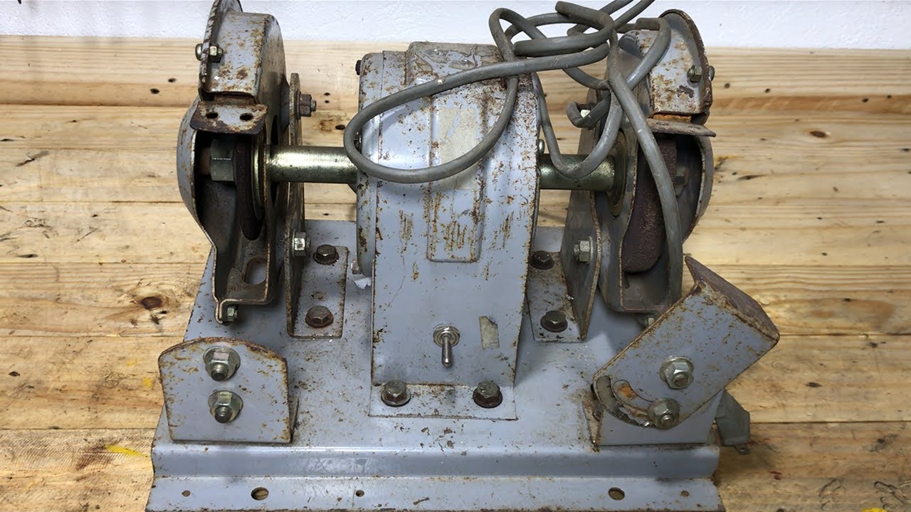 Old Bench Grinder Restoration - Japanese grinder - YouTube