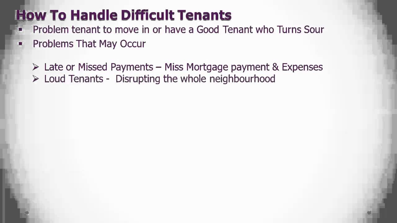 How To Handle Difficult Tenants - YouTube