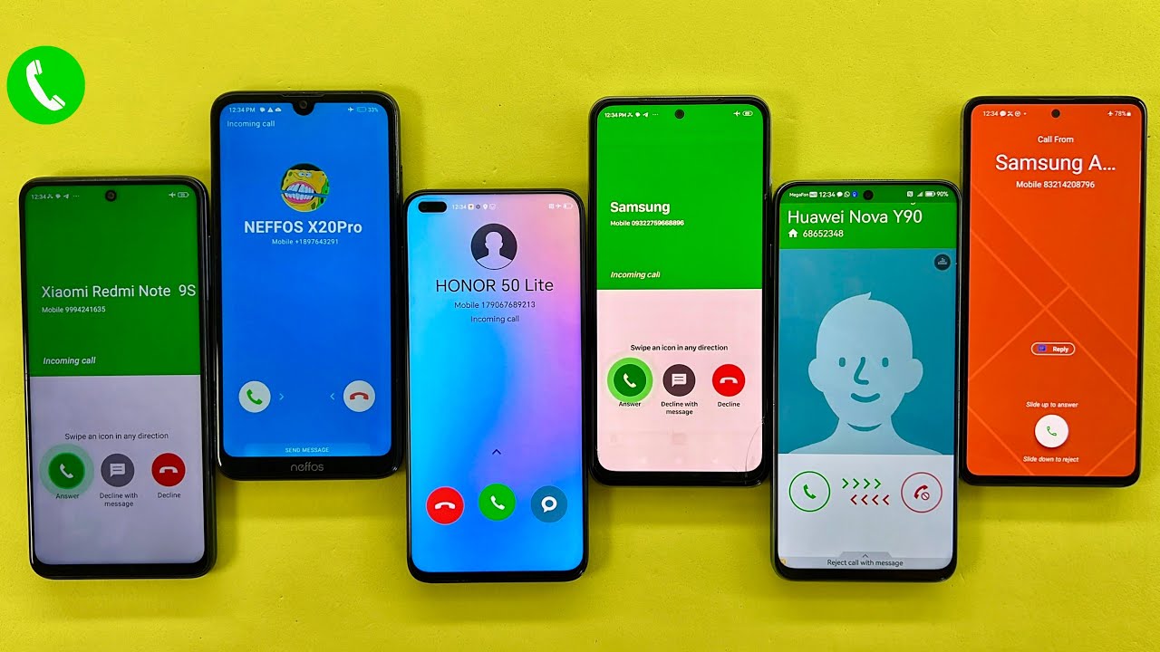 Incoming FAKE Calls Six phones | XIAOMI Redmi + NEFFOS + HONOR ...